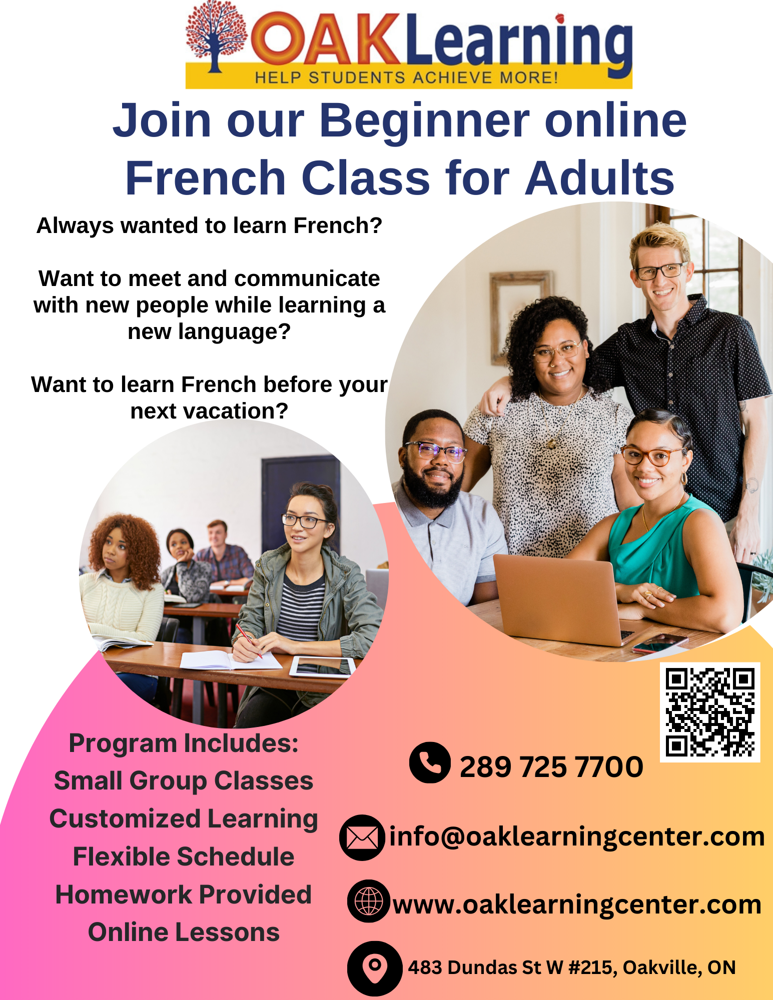 French Immersion or Core French Group Lessons-OAKLearning Center